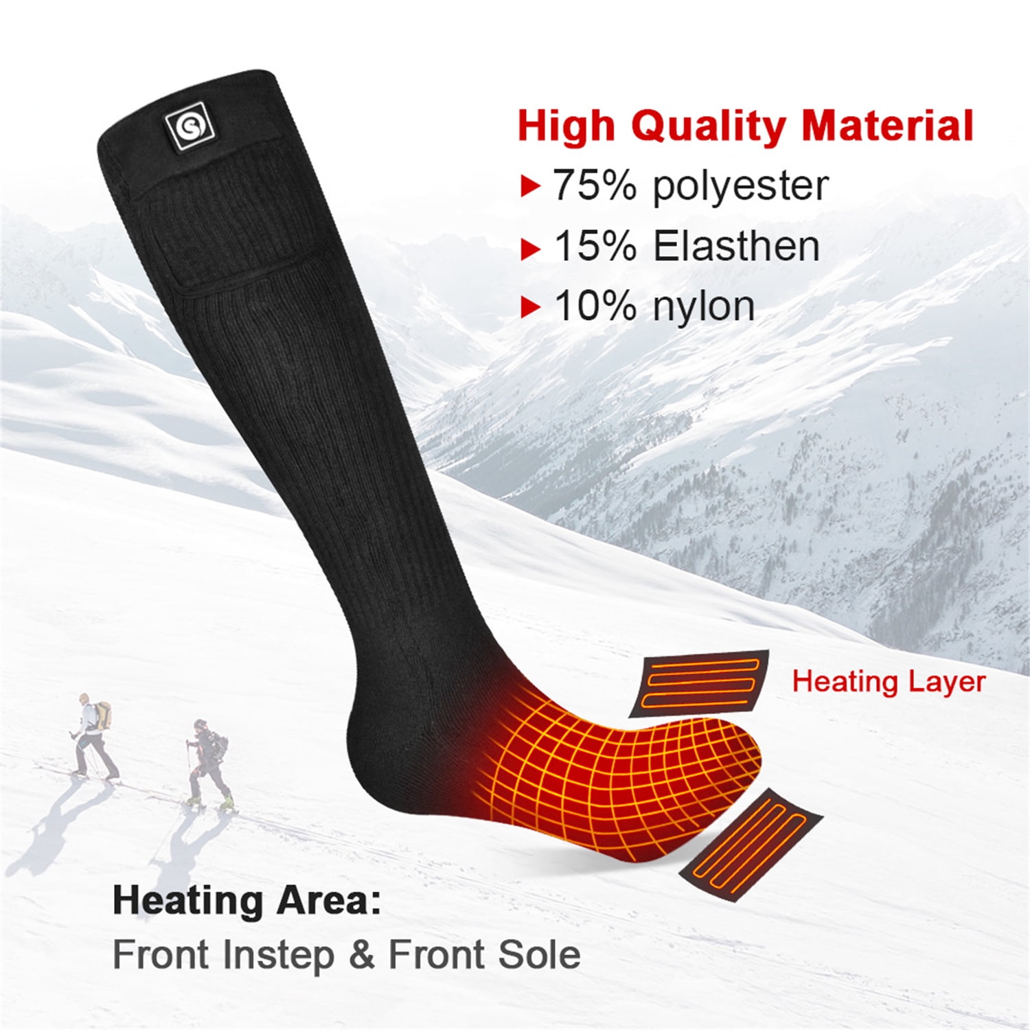 SNOW DEER Heated Socks for Men Women, Rechargeable Electric Socks for ...
