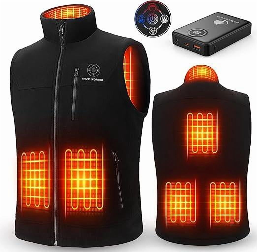 SNOW LEOPARD Heated Vest for Men, 6 Heating Zones, Battery Pack ...