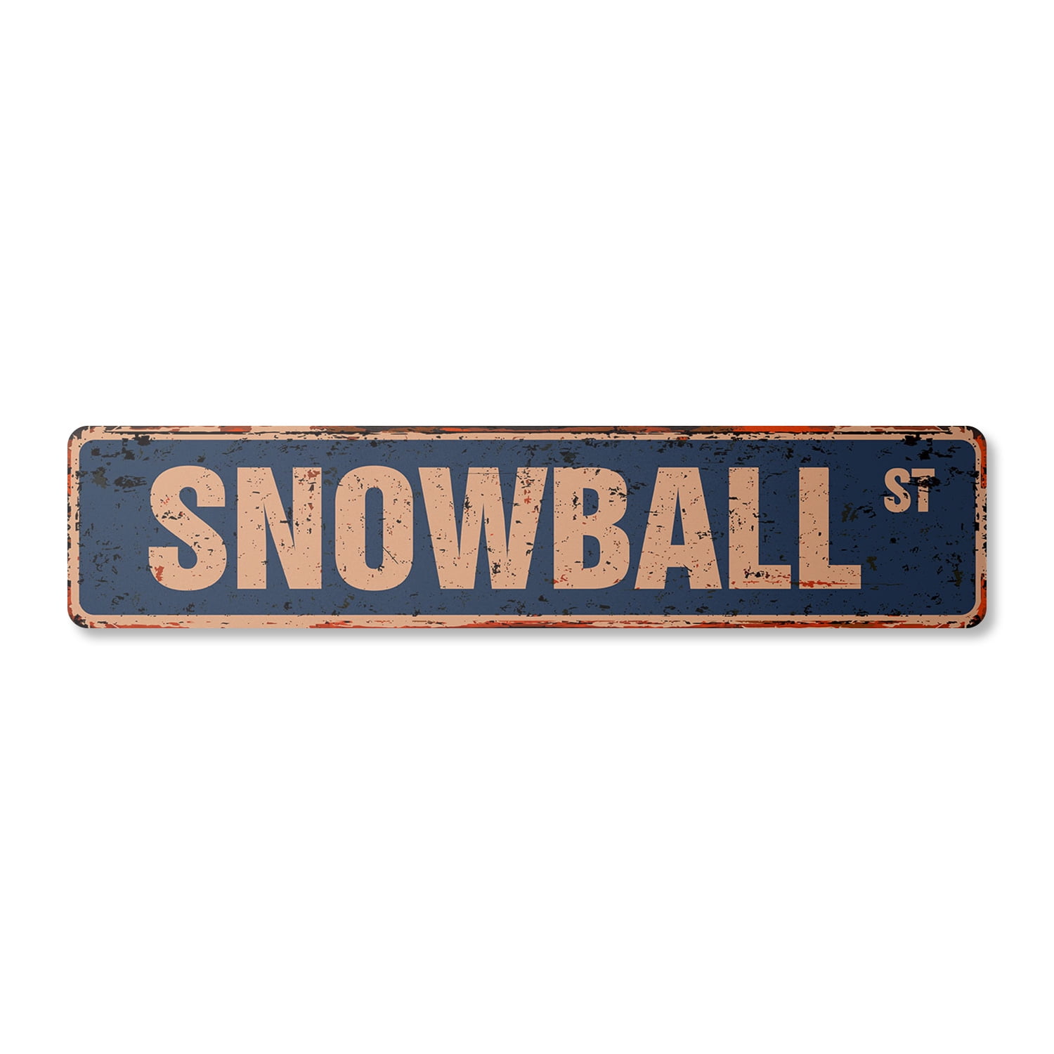 SNOWBALL Vintage Aluminum Street Sign fights snowing winter ski ice ...