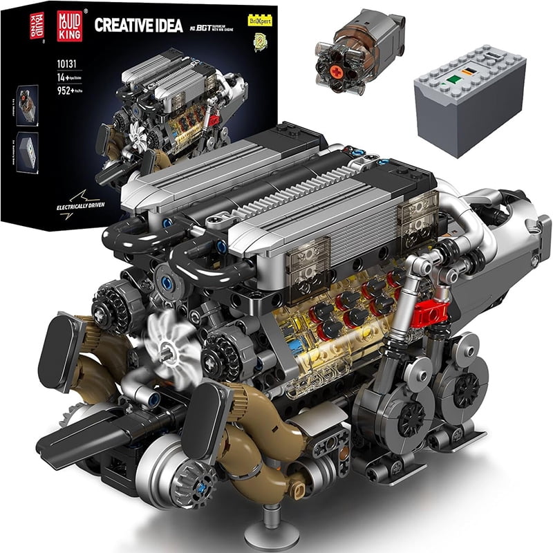 SNOWEAGLE W16 Engine Building Blocks Sets, V8 Engine Model kit That Run ...