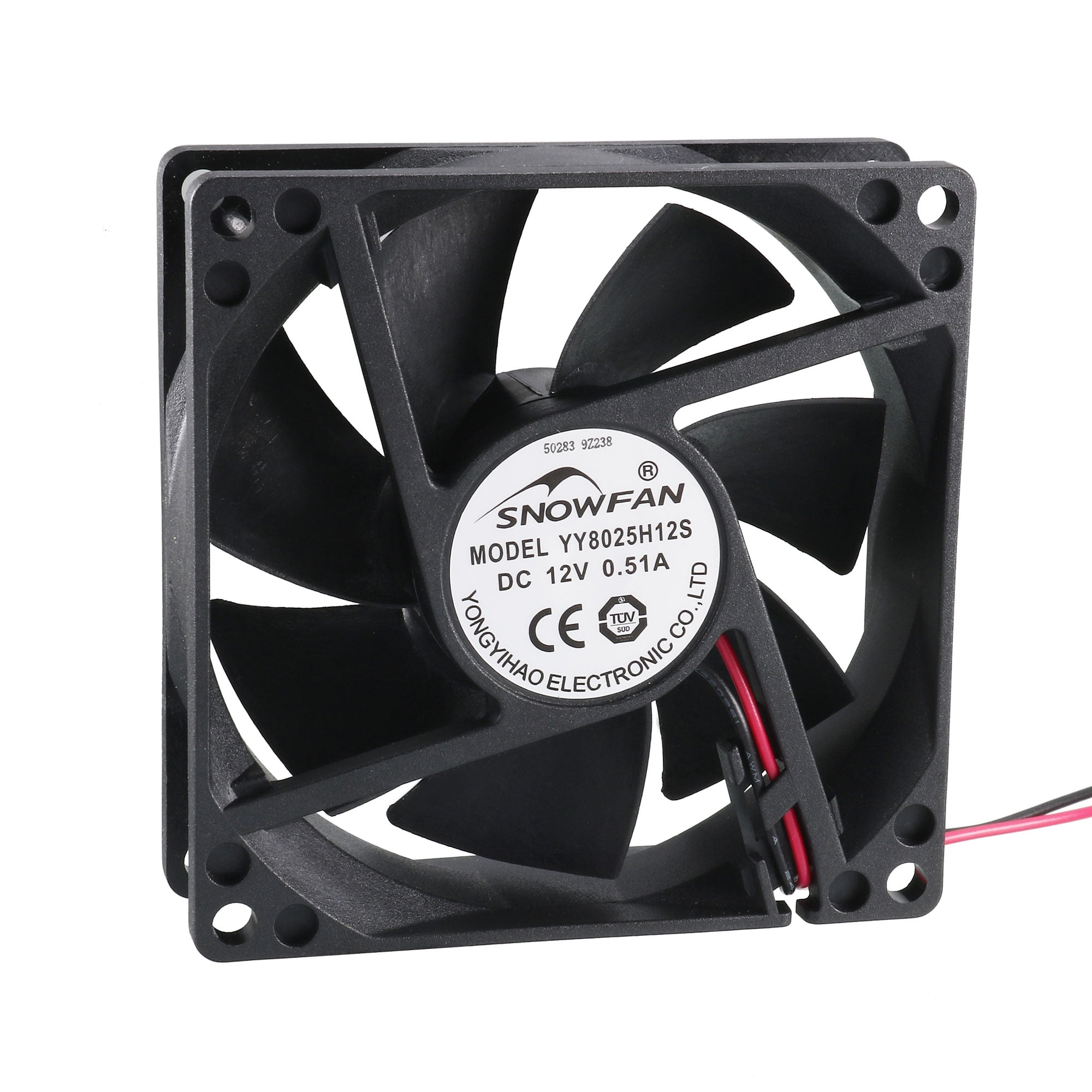 SNOWFAN Authorized 80mmx80mmx25mm 12V Brushless DC Cooling Fan Y ...
