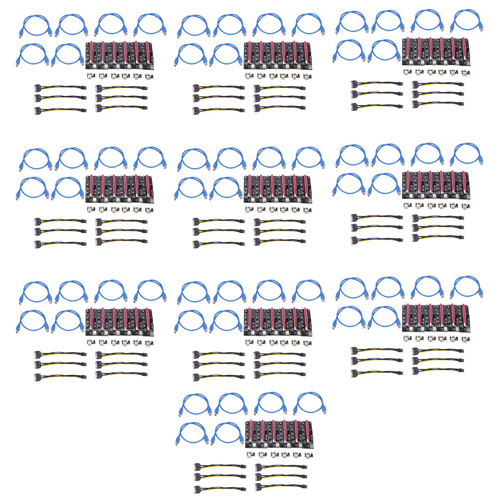 SNOWINSPRING 60Pc Newest Ver009 USB 3.0 Pci-E Riser Ver 009S 1X 4X 8X ...