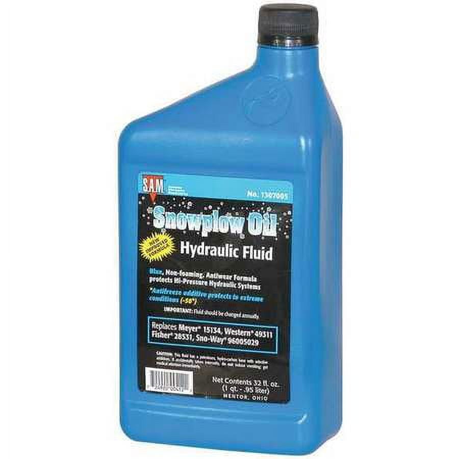 SNOWPLOW Universal Hydraulic Fluid, 1 qt., Blue, Antiwear, Antifreeze ...