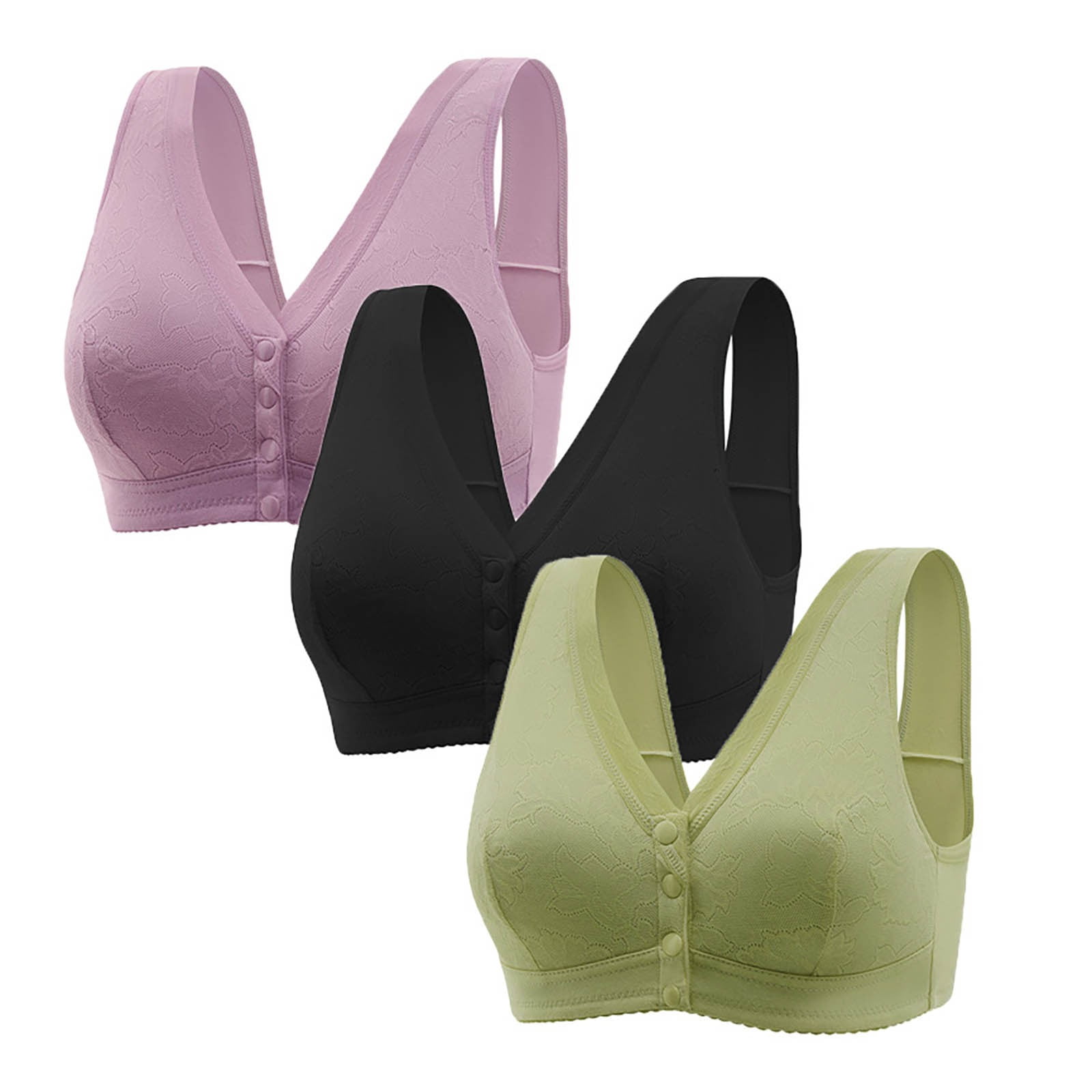 SNOWSONG Front Closure Bras for Women Clearance, 3-Pack High Support ...