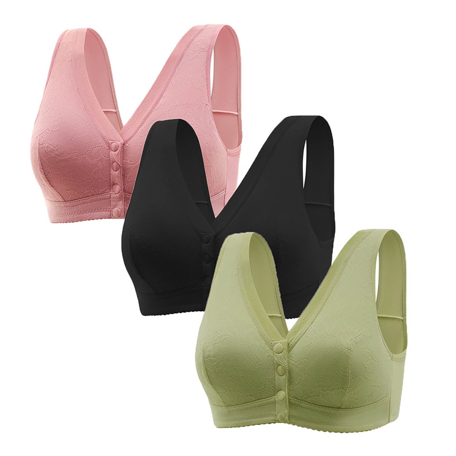 SNOWSONG Front Closure Bras for Women Clearance, 3-Pack High Support ...