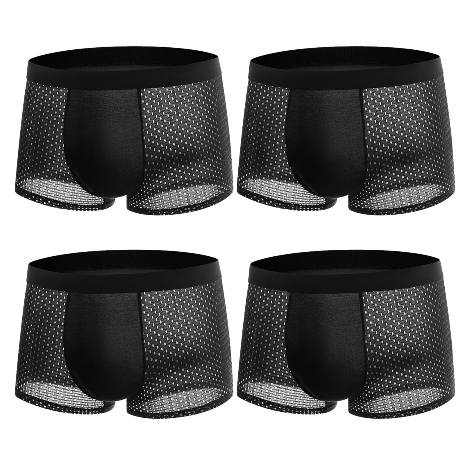 SNOWSONG Men's Underwear Clearance! 4PCS Men's Ice Silk Mesh Briefs ...