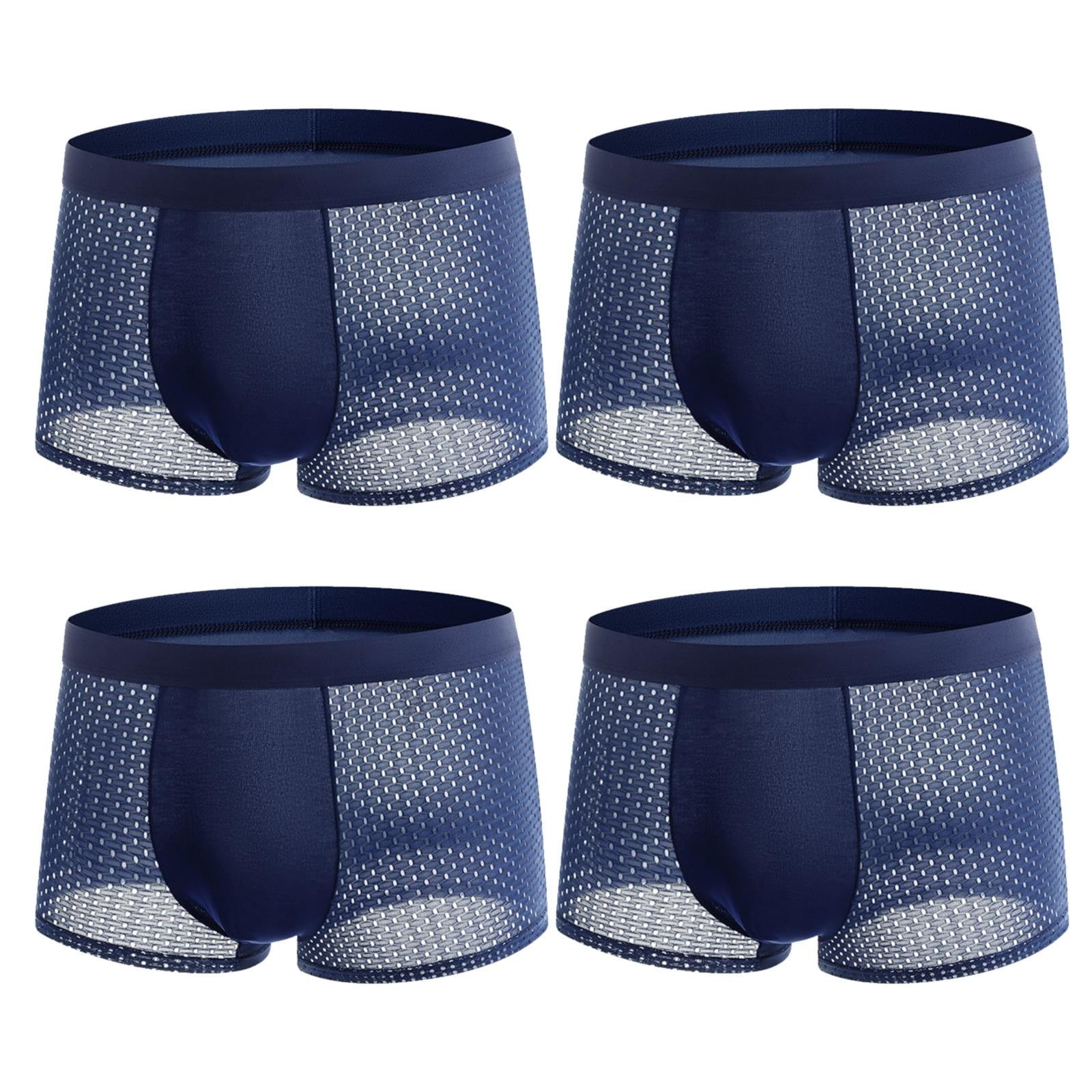 SNOWSONG Men's Underwear Clearance! 4PCS Men's Ice Silk Mesh Briefs ...