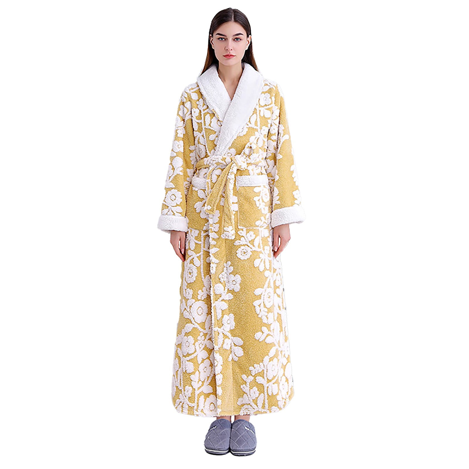 SNOWSONG Women's Sherpa Fleece Chenille Robes Long Warm Plush Luxury ...