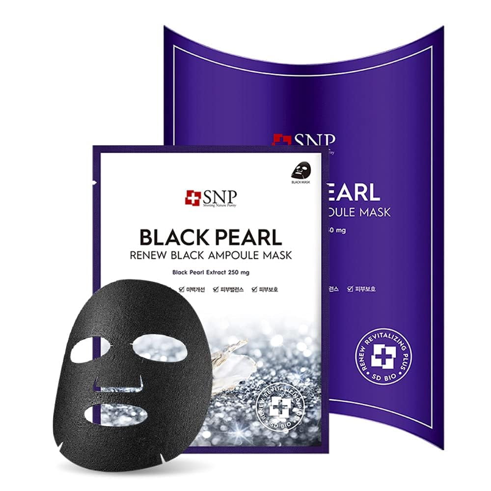 SNP - Black Pearl Renew Ampoule Korean Face Sheet Mask - Restoring ...