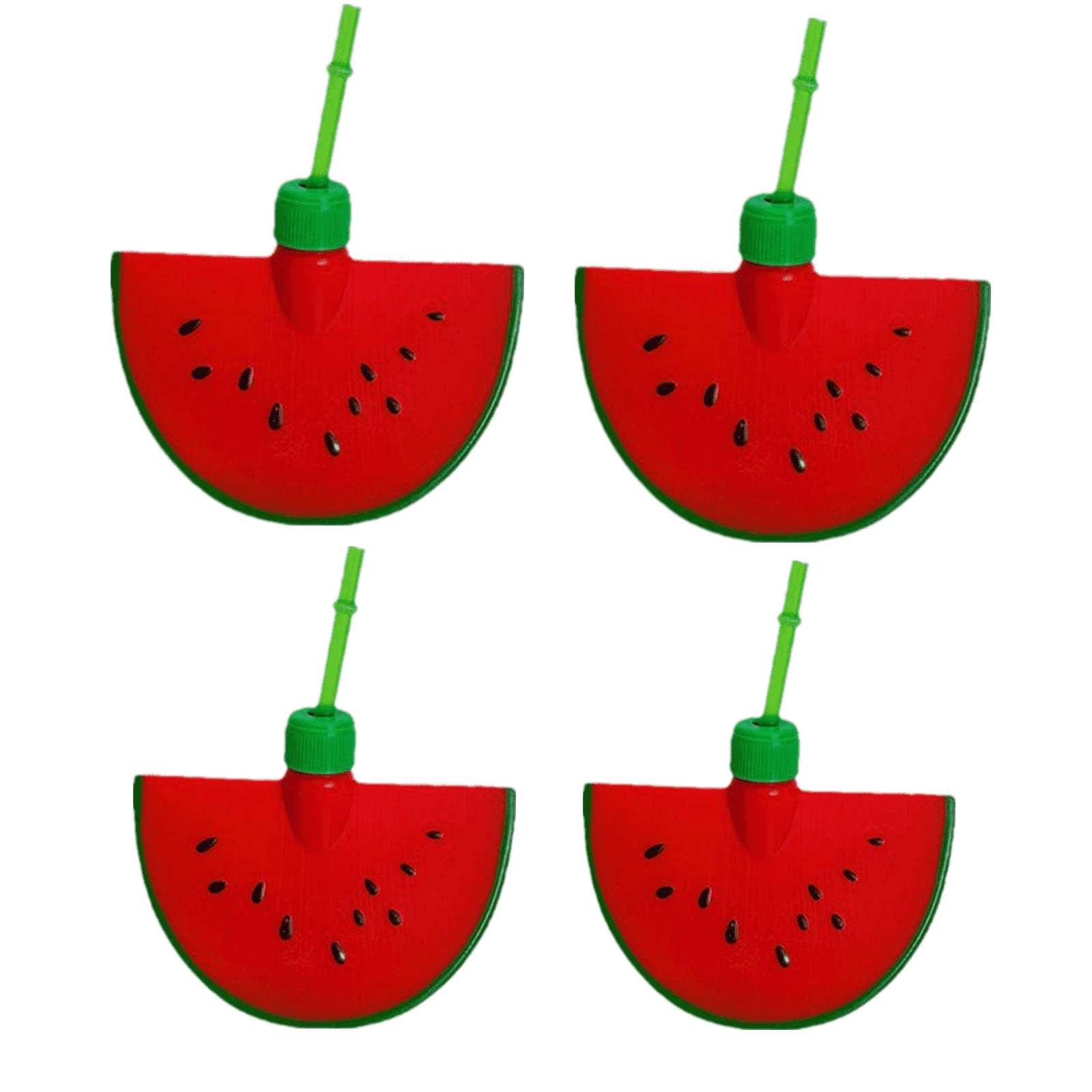 SNPOSN 4PCS Watermelon Cup With Straw Fruit Cups With Lid For Party ...