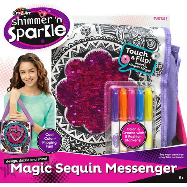 SNS Color Your Own Magic Sequins Messenger Bag - Walmart.com