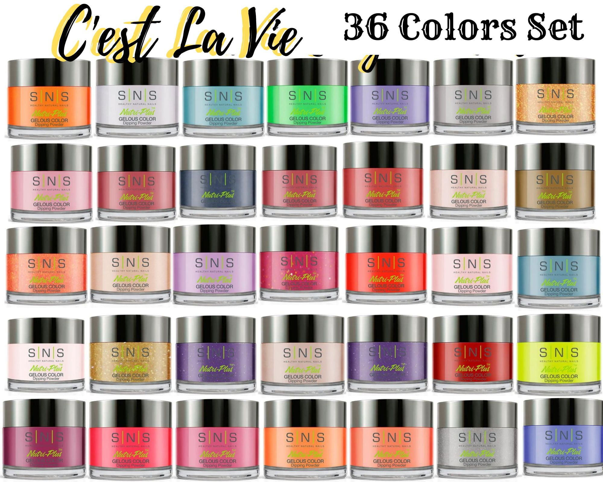 SNS Gelous Dip Powder 1 oz Colors Set- C'est La Vie Collection 36 ...
