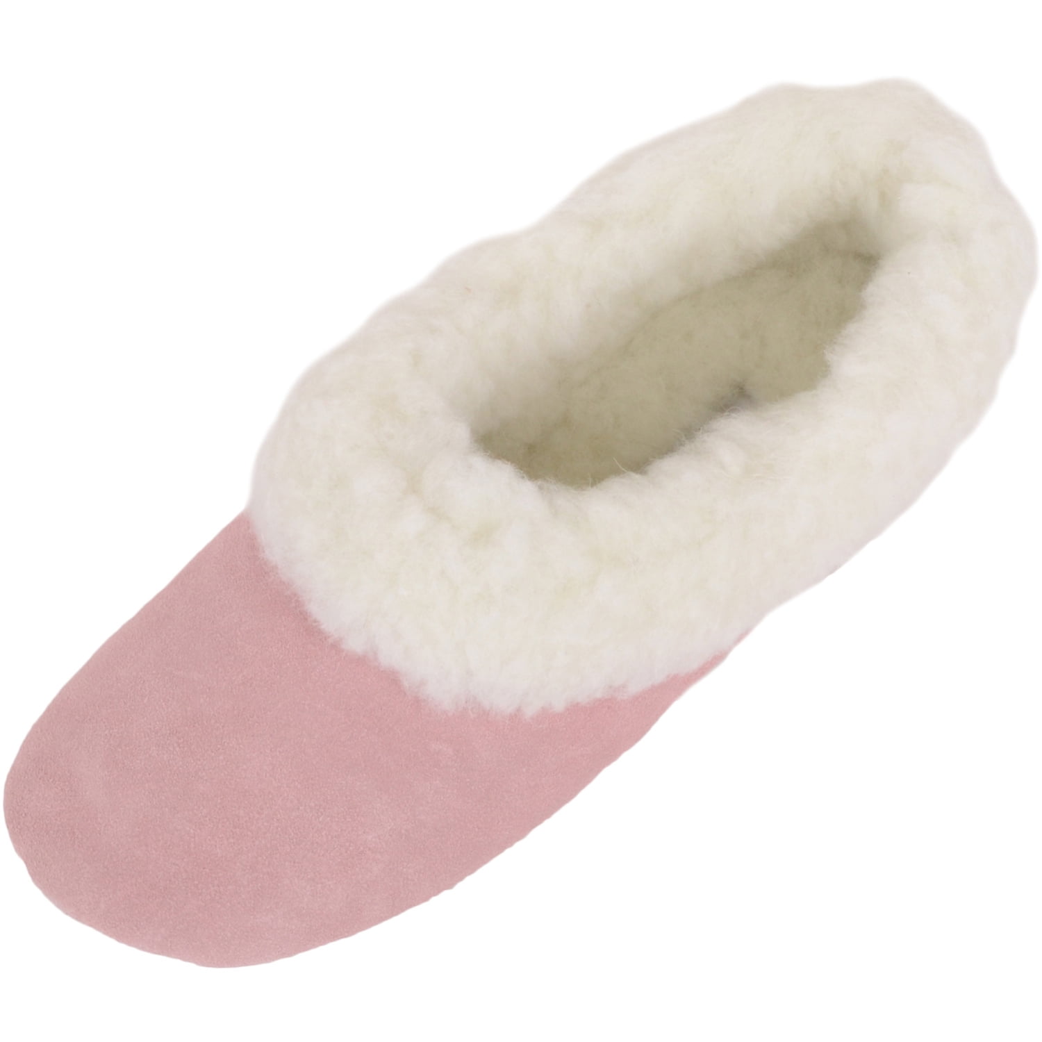 SNUGRUGS Womens Luxury Wool Suede Low-Top Slipper with Wool Cuff and ...
