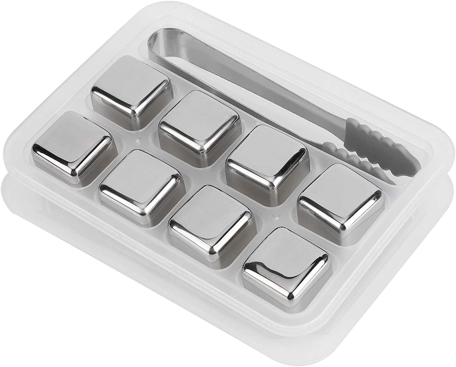 SNYMW Reusable Ice Cube Stainless Steel Whiskey Stones Cocktail Chiller ...