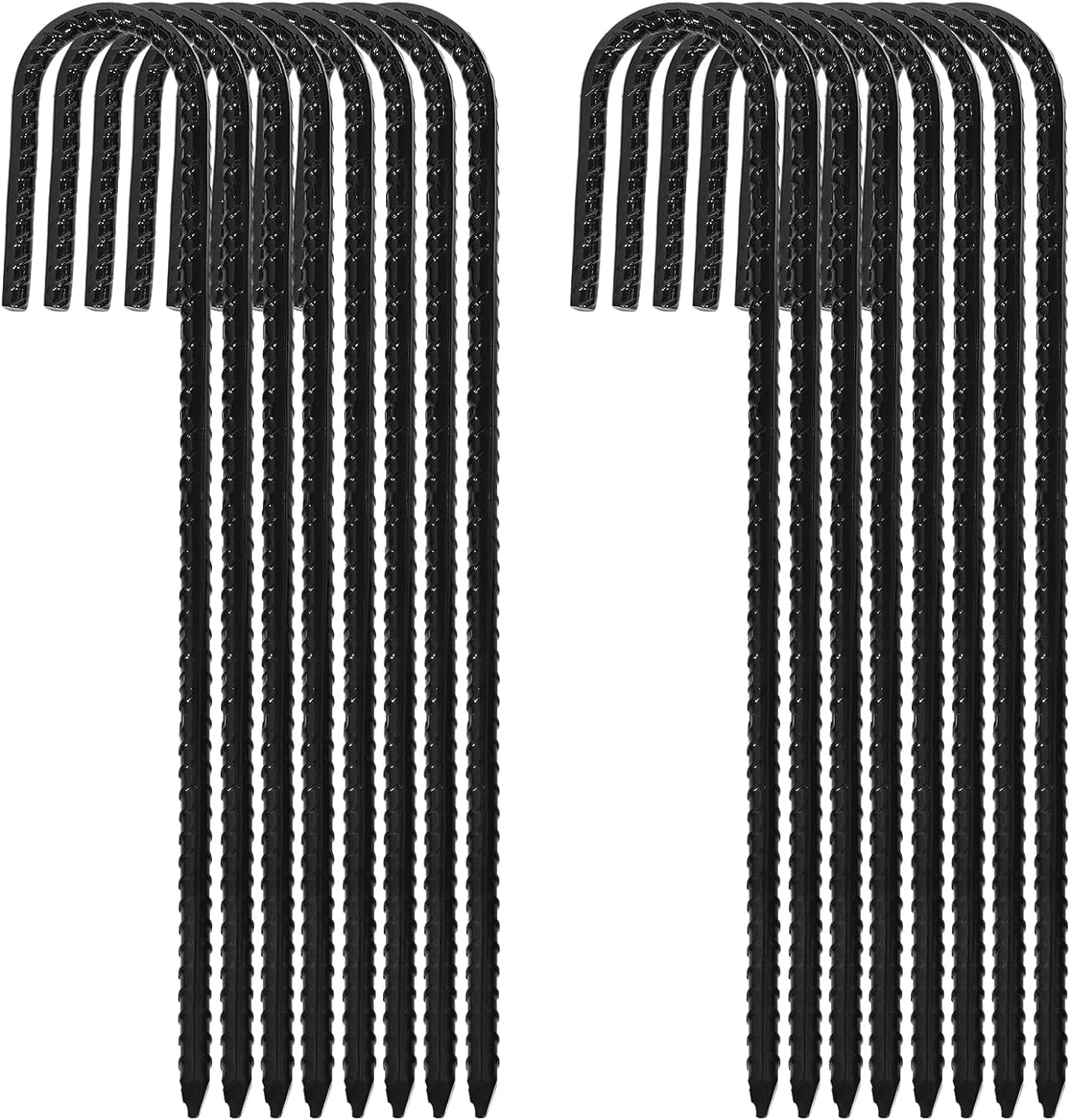 SNYNUXX 12 inch Rebar Stakes J Hook Heavy Duty Galvanized Metal Stakes ...