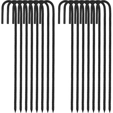 AAGUT 20PCS 12" Rebar Tent Stakes Heavy Duty J Hook Ground Anchors ...