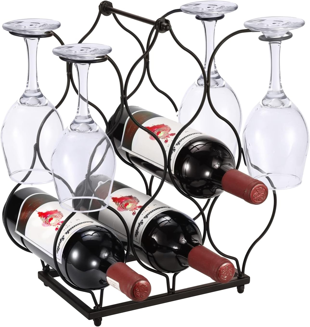 Foster & Rye Horseshoe Countertop Metal Wine Rack - Cast Iron Wine ...