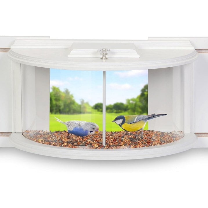 SNYNUXX Window Bird Feeder with 180° Clear View, Durable Wood and Safe ...