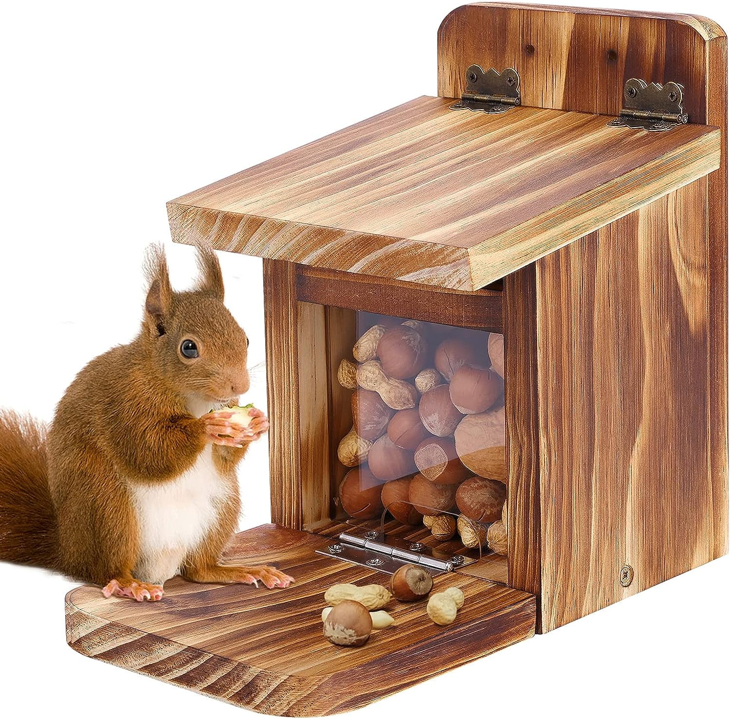 Customer reviews for SNYNUXX Wooden Squirrel Feeder Box, Sturdy ...