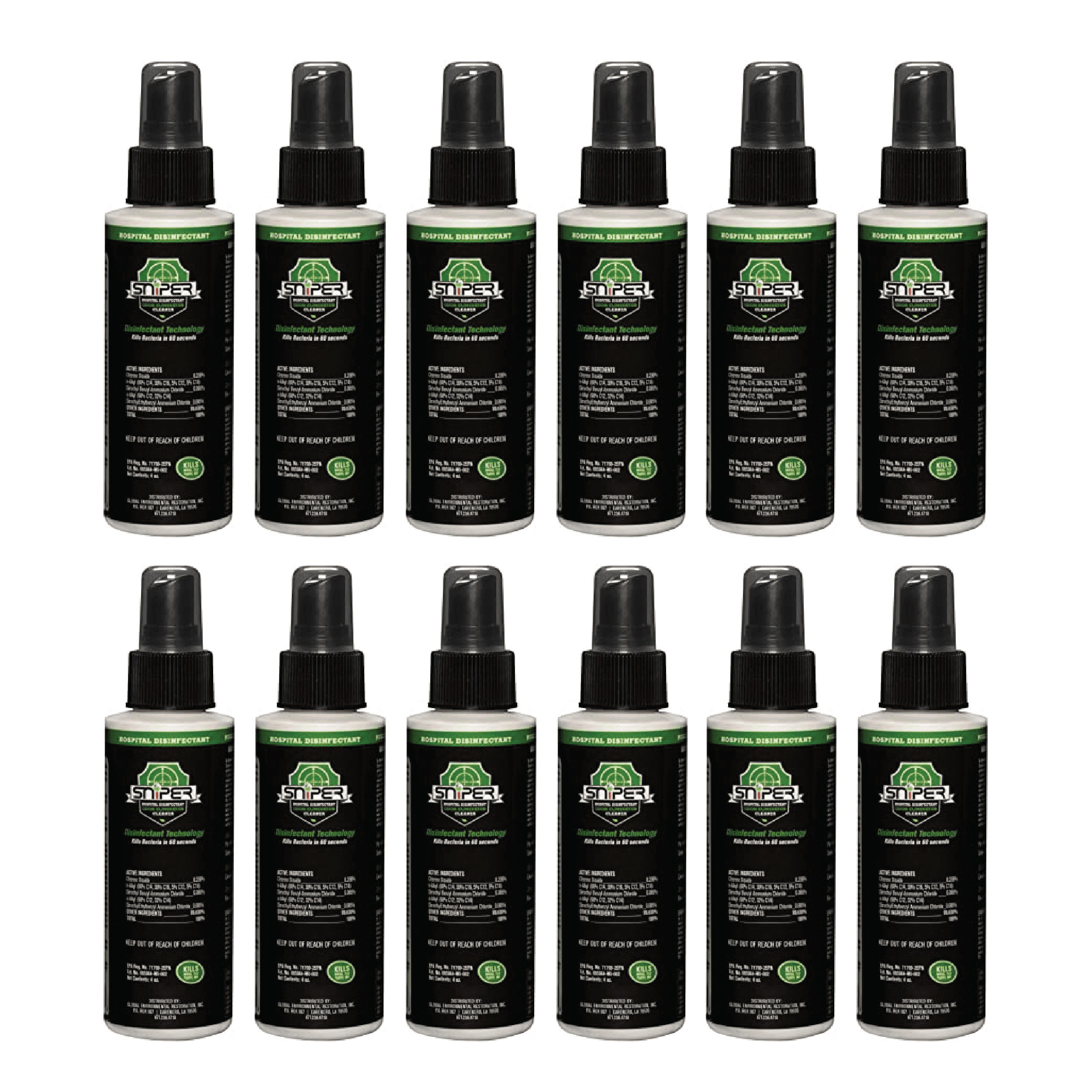 SNiPER Hospital Disinfectant, Odor Eliminator & All-Purpose Cleaner, 4 ...