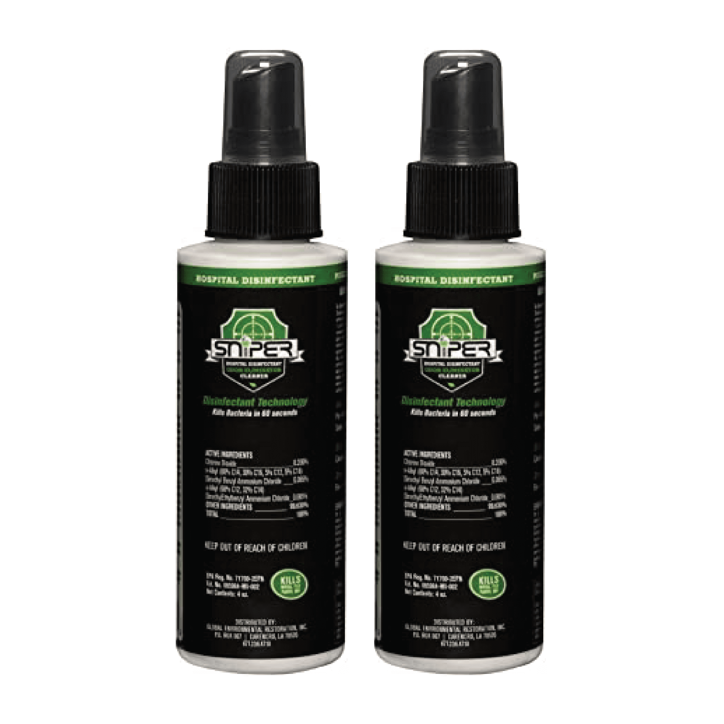 SNiPER Hospital Disinfectant, Odor Eliminator & All-Purpose Cleaner, 4 ...