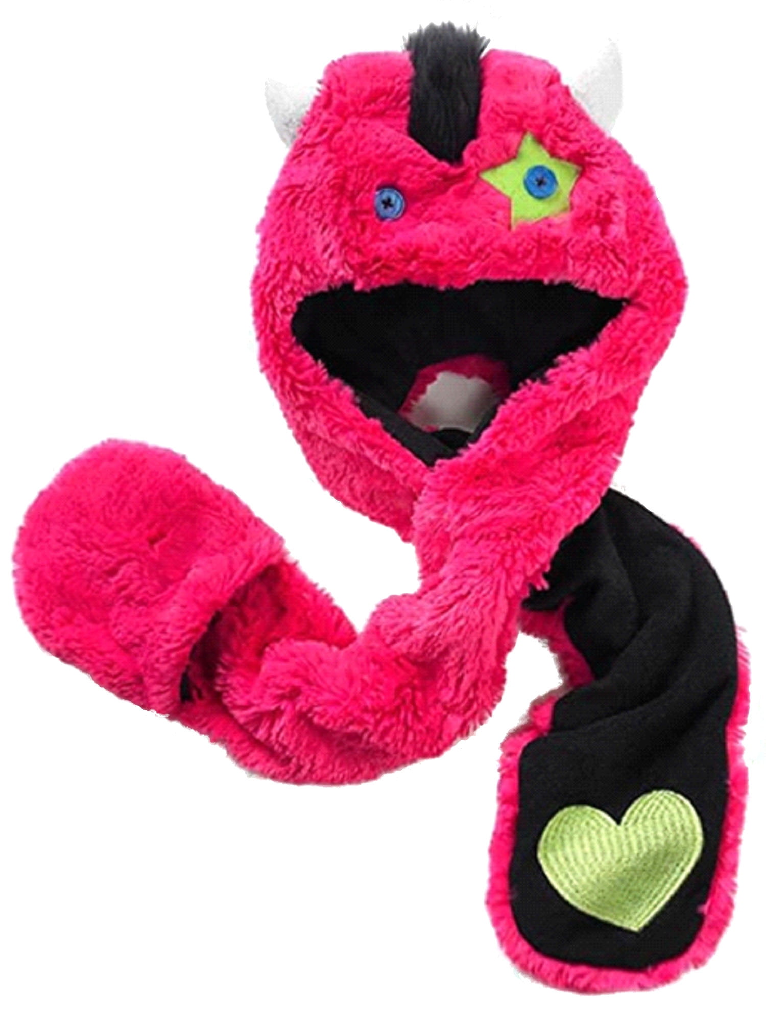 SO Big Girls' Monster Faux-Fur Hot Pink Hat, One size fits Most ...
