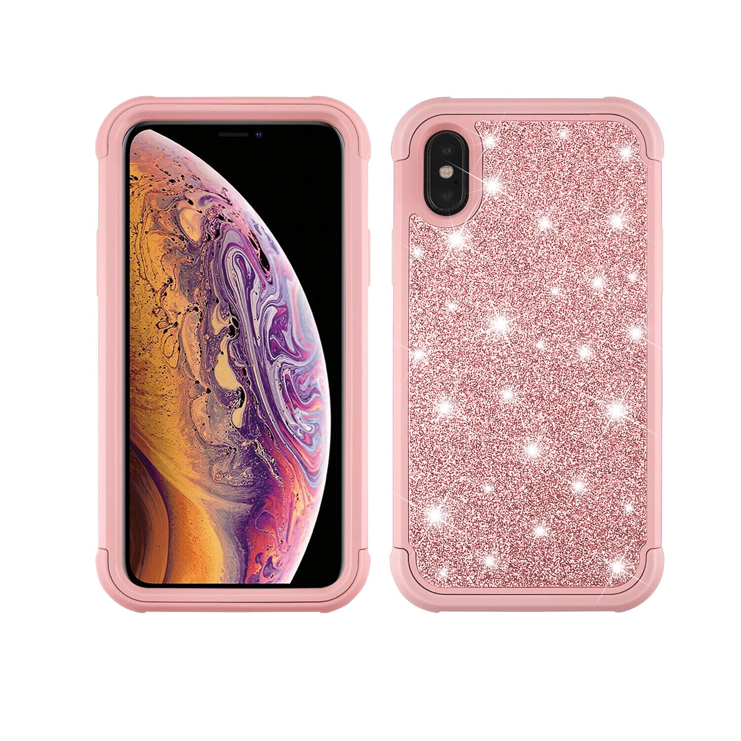 SOATUTO For iPhone XS MAX Phone Case, Cute Shockproof Glitter Sparkle ...
