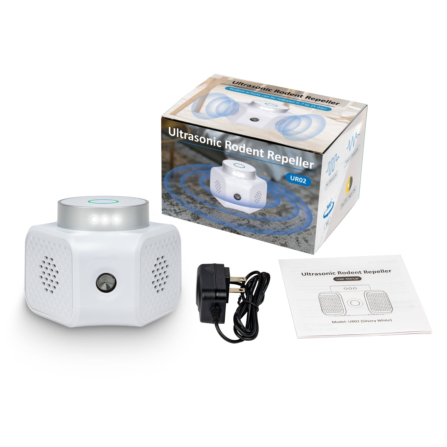 SOATUTO Mice Repellent Plug-in Rodent Repellent Ultrasonic Squirrel ...