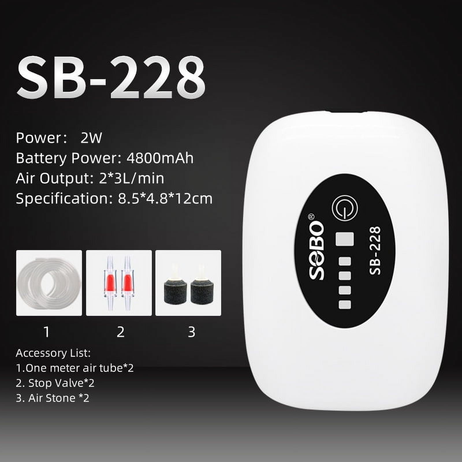 SOBO Aquarium Fish Tank Oxygen Air Pump Compressor Charging Silent USB ...
