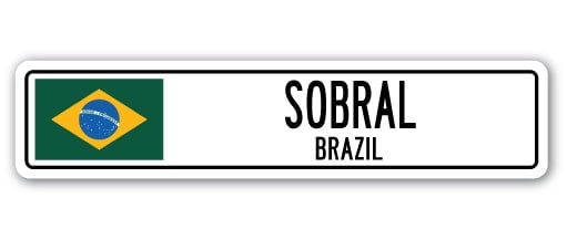 SOBRAL BRAZIL Street Sign Brazilian flag city country road wall gift ...