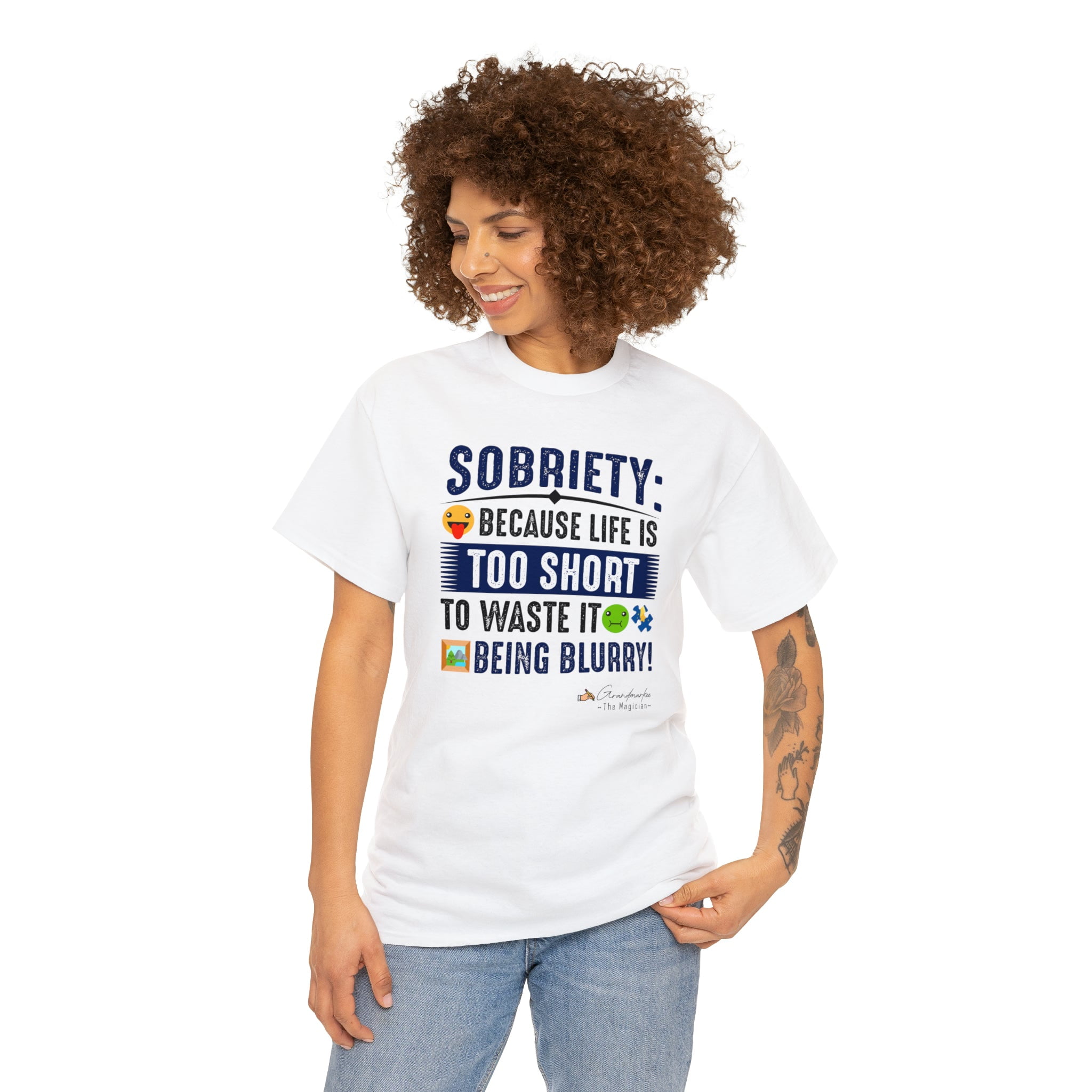 SOBRIETY TOO SHORT Tee...The Sober Living Line By Grandmarkee ~The ...