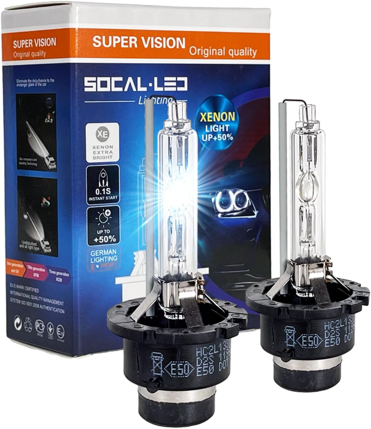 SOCAL-LED Iceberg Blue HID Xenon Headlight 8000K Automotive Bulb 2 Pack ...