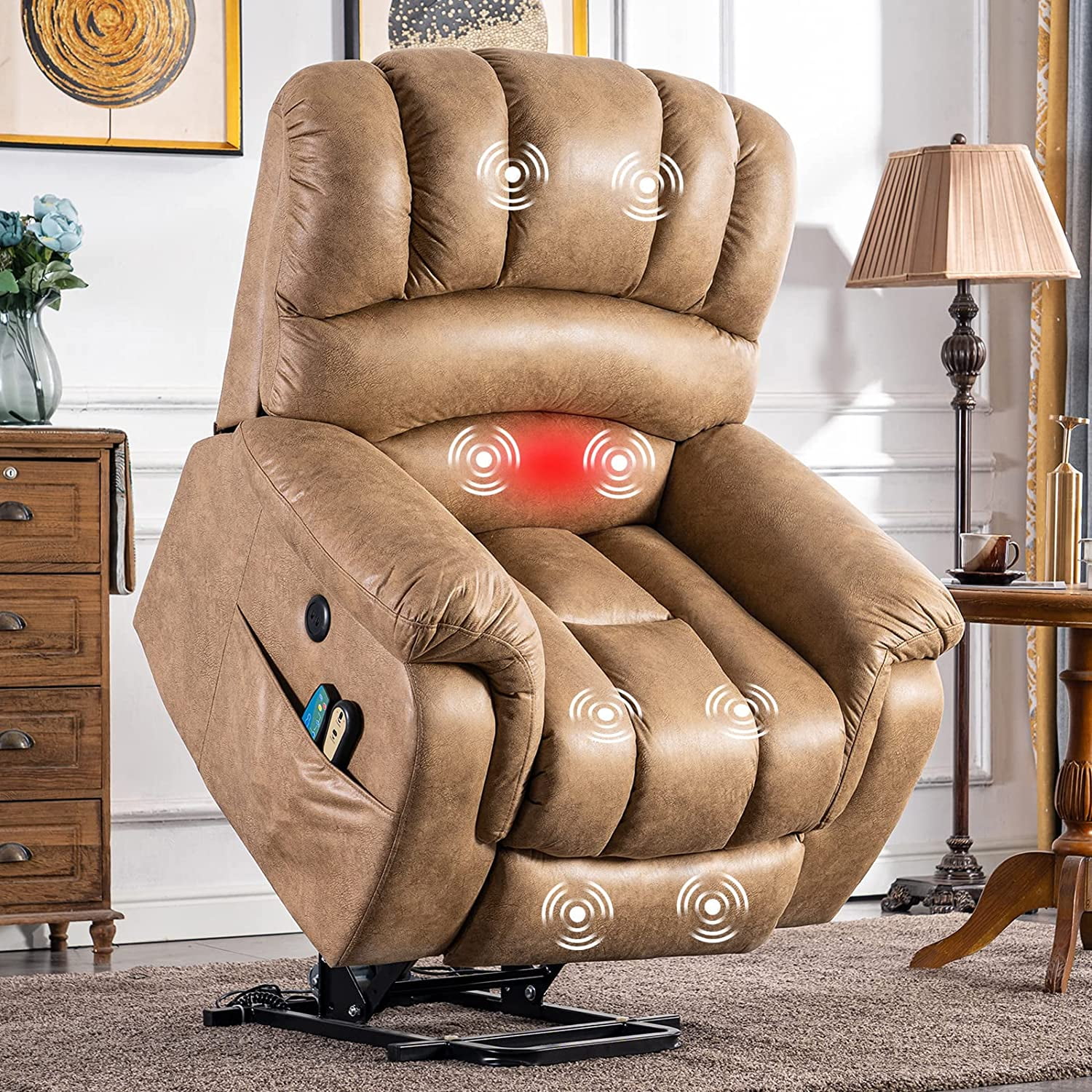 SOCIALCOMFY Large Power Electric Lift Recliner Chair for Elderly Big ...