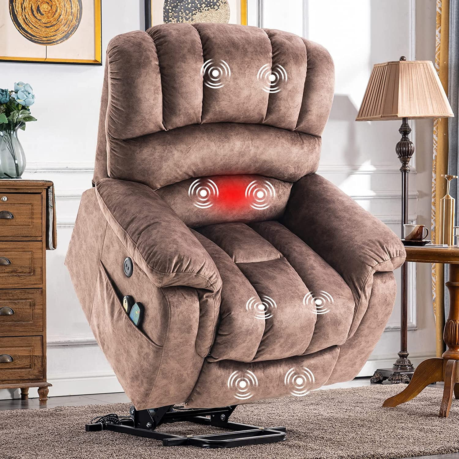 SOCIALCOMFY Large Power Electric Lift Recliner Chair for Elderly Big ...