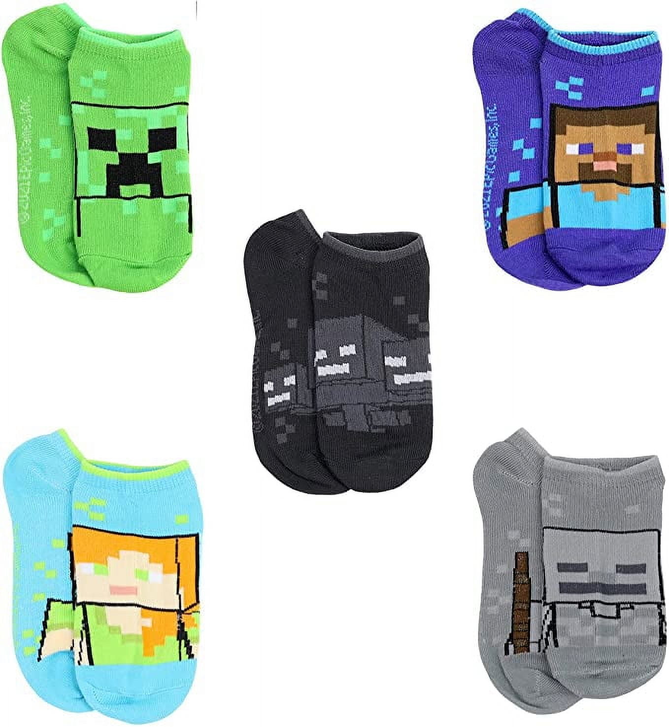 SOCKS BOYS X5 - MINECRAFT ENDERMAN - SZ SHOE SZ 7-10 BOYS - NO SHOW 5 ...