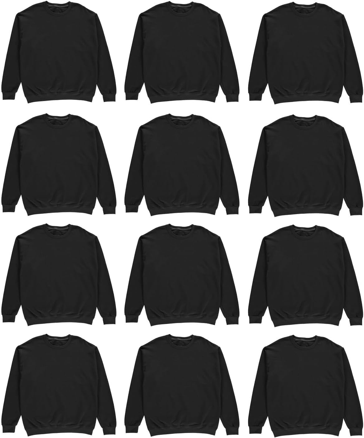 SOCKS'NBULK 12 Packs Of Mens Crewneck Sweatshirts in Bulk, Cotton ...