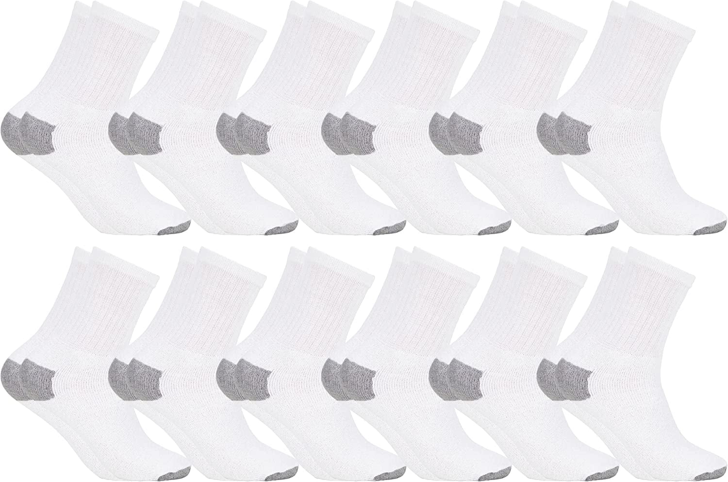 SOCKS'NBULK 12 Pairs Womens Lightweight Cotton Crew Socks Bulk ...