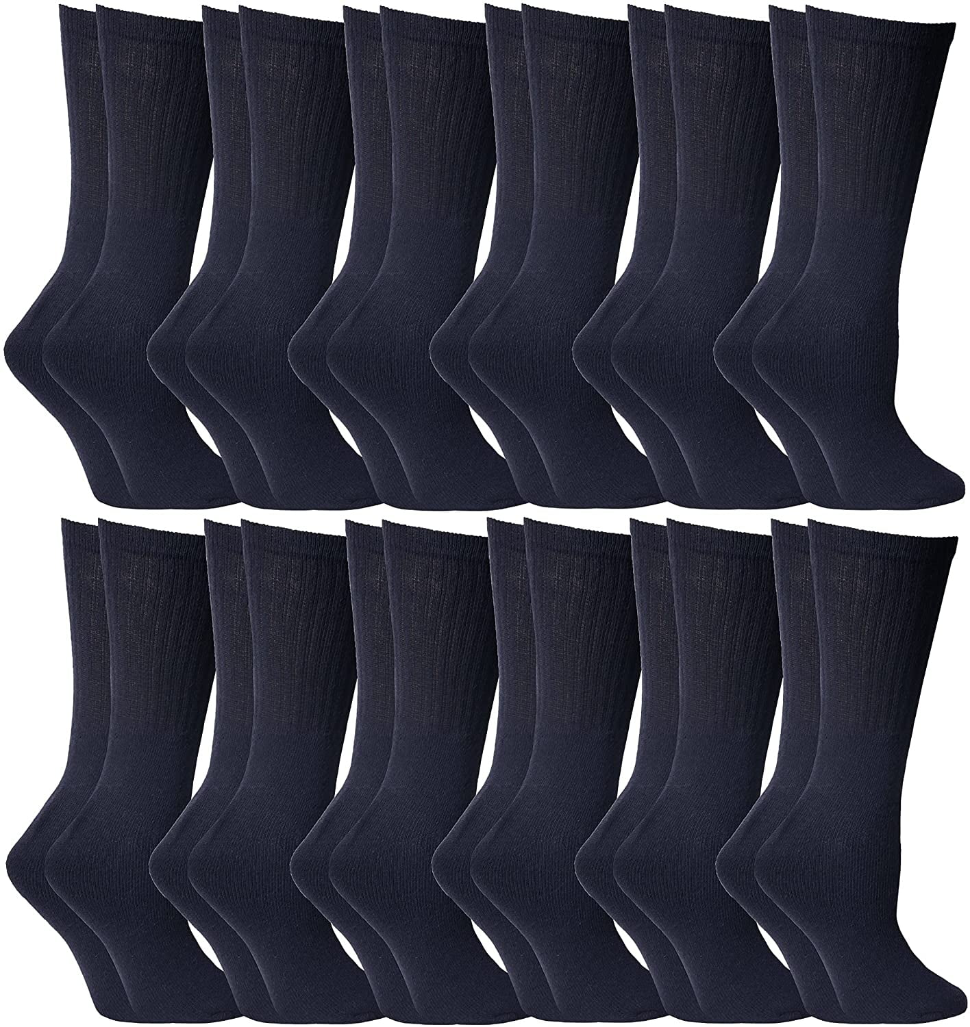 SOCKS'NBULK 12 Pairs Womens Loose Fit Non-Binding Soft Cotton Diabetic ...