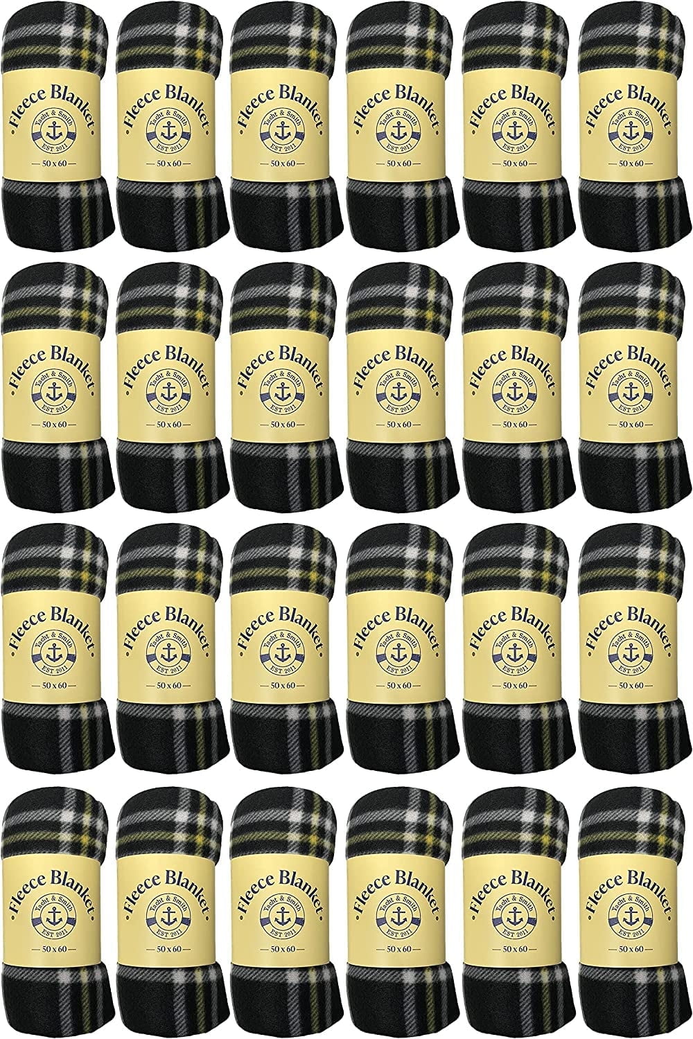 SOCKS'NBULK 24 Pack Soft Fleece Blankets 50 X 60, Lightweight, Cozy ...
