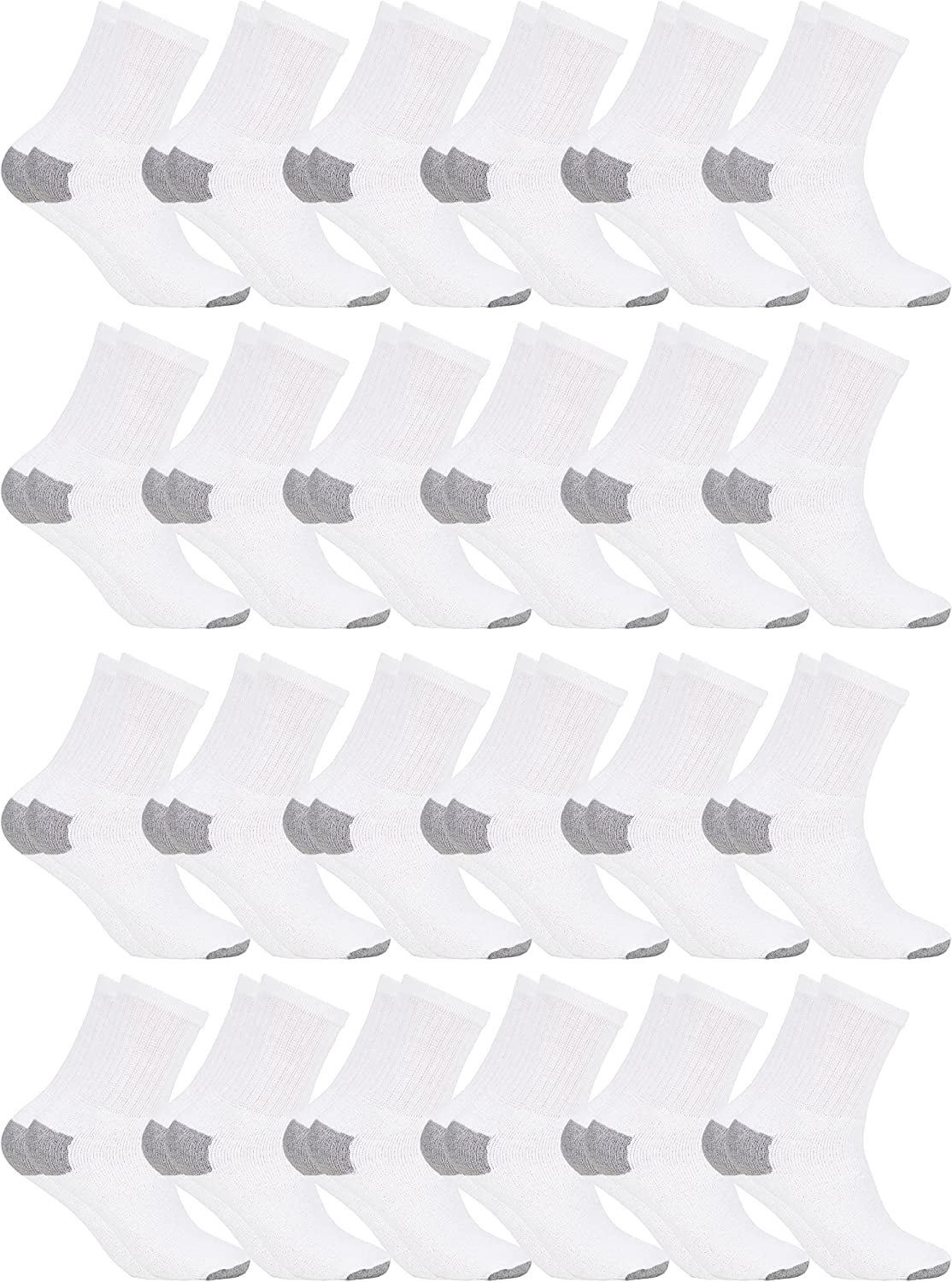 SOCKS'NBULK 24 Pairs Womens Lightweight Cotton Crew Socks Bulk ...