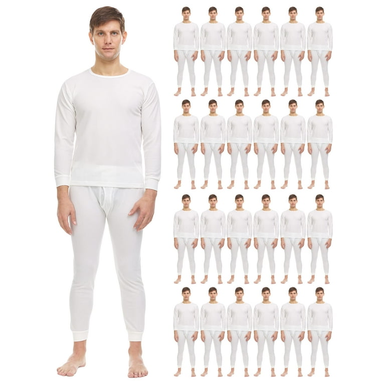 SOCKS NBULK 2pc Thermal Sets for Men Base Layer Long Johns Underwear Top Bottom Cotton Solid Colors X Large 24 Pack Off White Walmart