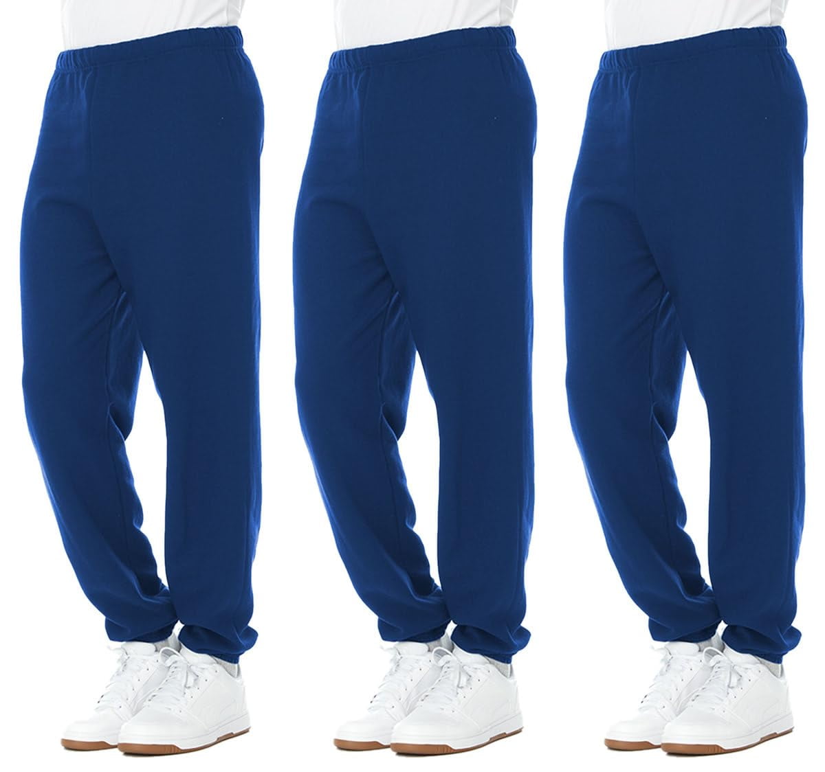 SOCKS'NBULK 3 Pack of Mens Jogger Bulk Sweatpants, Royal Blue, Comfy ...