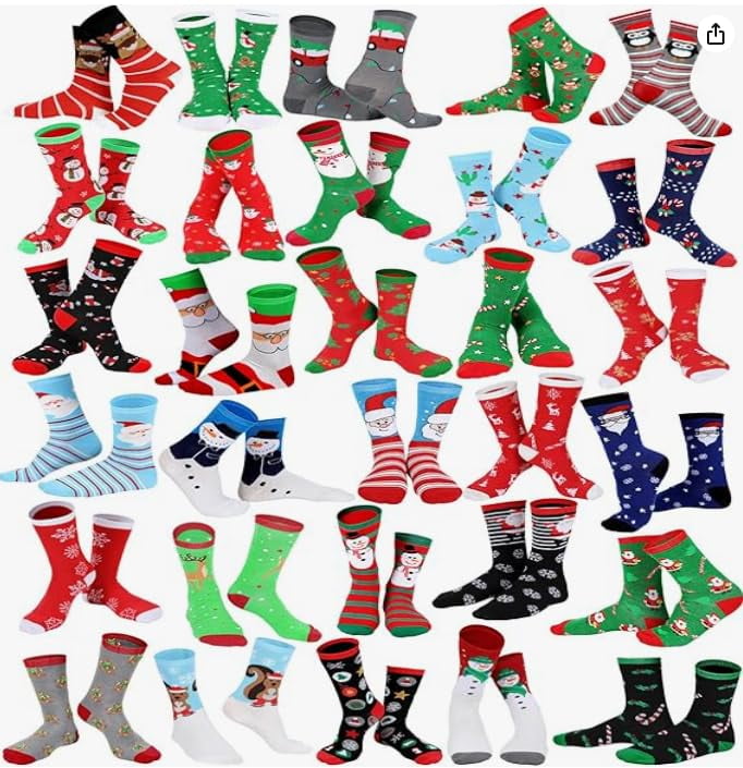 SOCKS'NBULK Womens Christmas Socks, Novelty Holiday Socks, Fun Colorful ...