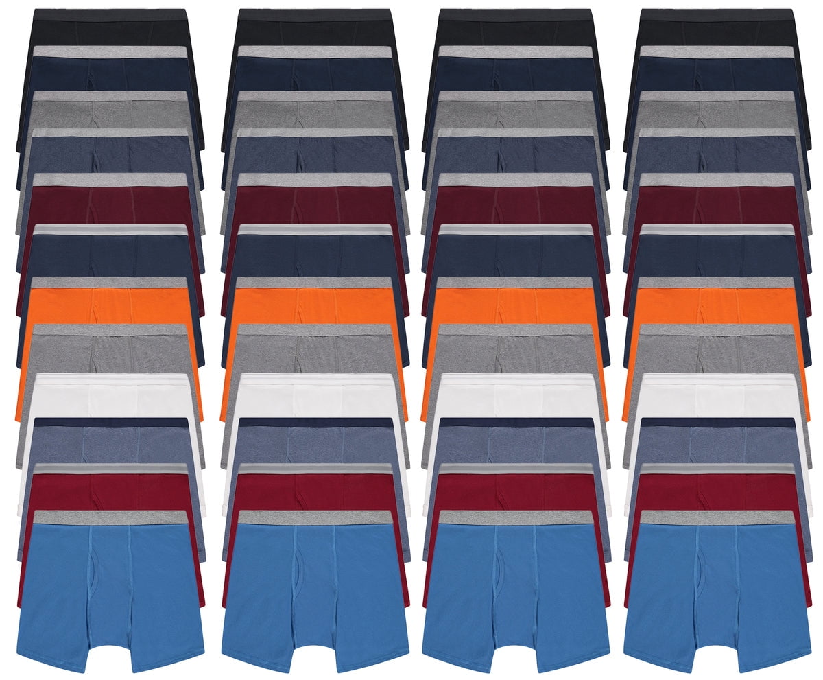 SOCKS'NBULK 48 Pack Mens Boxer Briefs, Cotton Underwear, For Charity ...