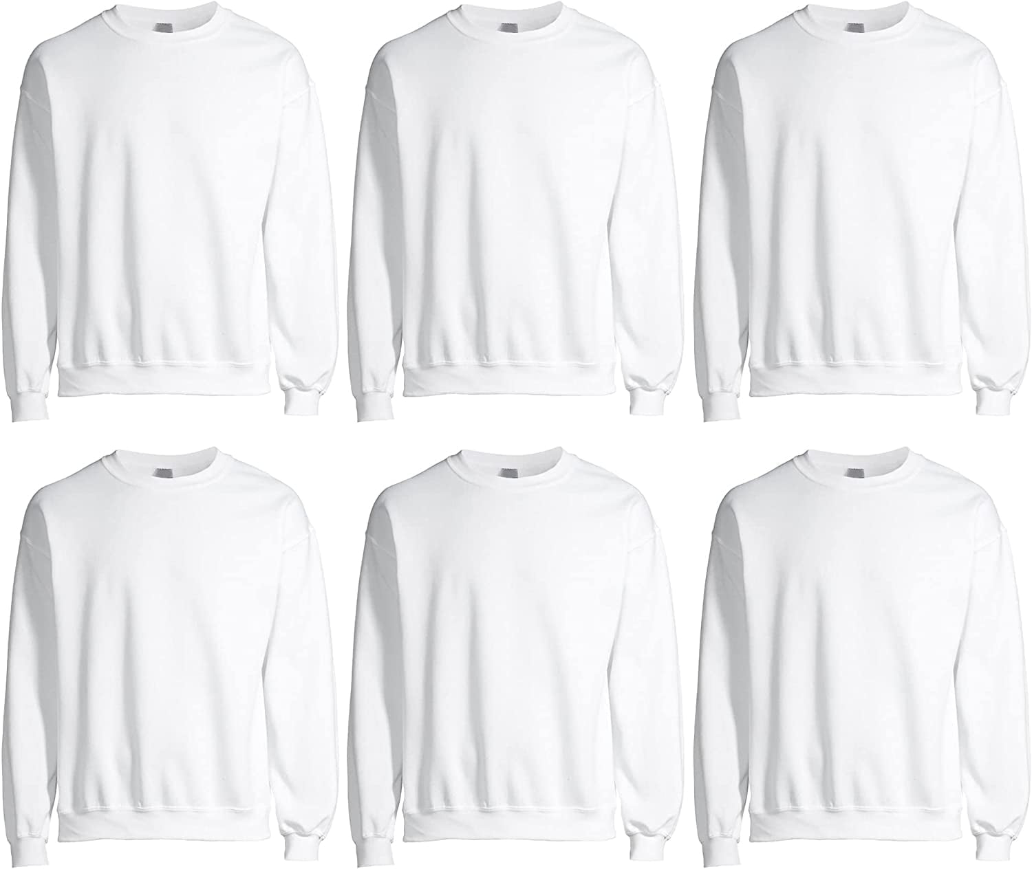 SOCKS'NBULK 6 Packs Of Mens Crewneck Sweatshirts in Bulk, Cotton, Great ...