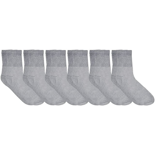SOCKS'NBULK 6 Pairs Mens Loose Fit Non-Binding Soft Cotton Diabetic ...