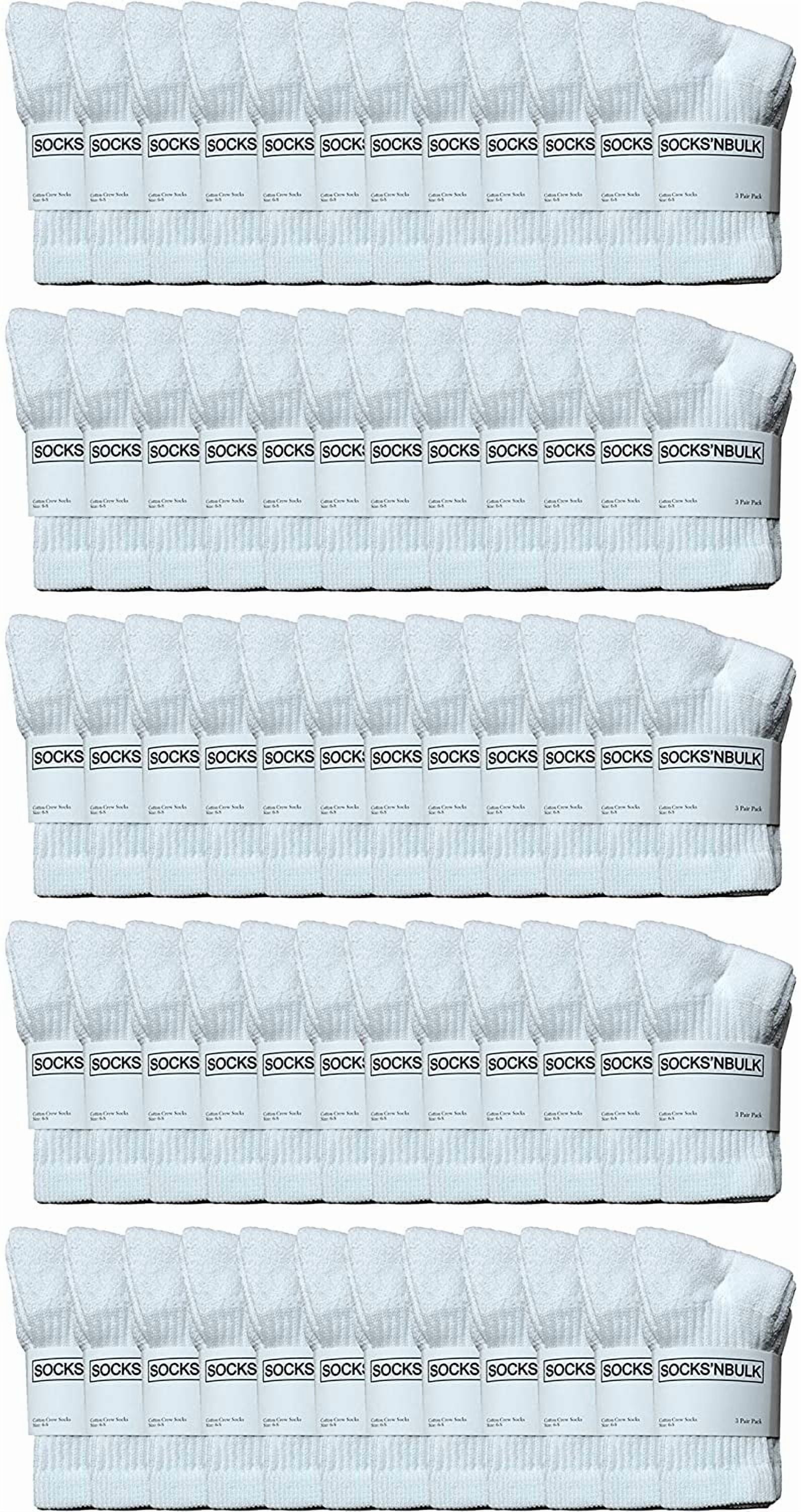 SOCKS'NBULK Cushioned Cotton Kids Sports Crew Socks, 60 Pairs Bulk Pack ...