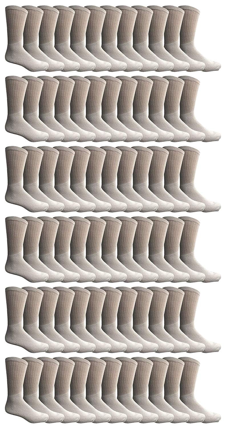 SOCKS'NBULK 72 Pairs Cotton Crew Socks Mens Bulk Wholesale Socks ...