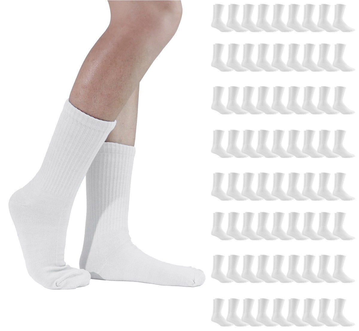 SOCKS’NBULK Heavy Duty 72 Pairs Cotton Crew Socks Men's, Women, Bulk ...