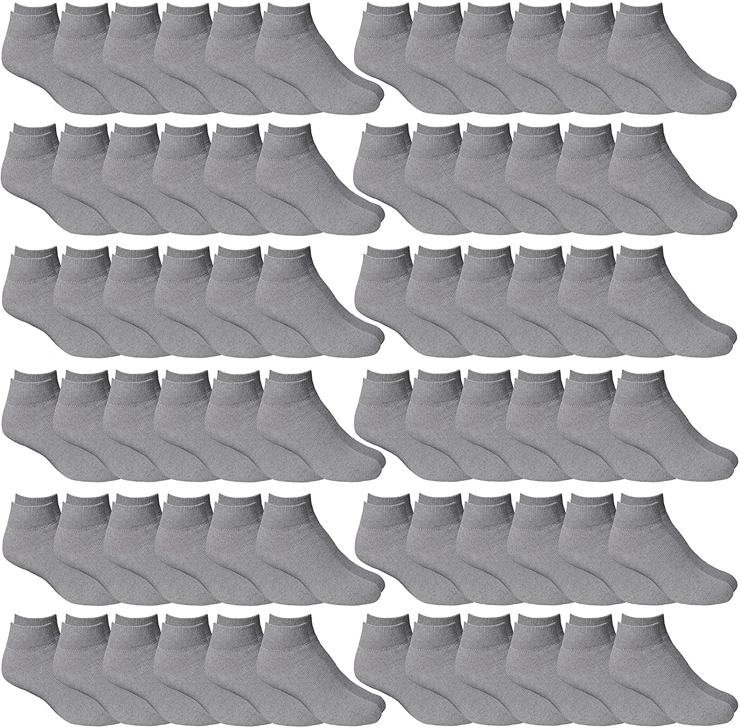 SOCKS'NBULK 72 Pairs Low Cut Socks, Mens & Womens Below Ankle Socks ...